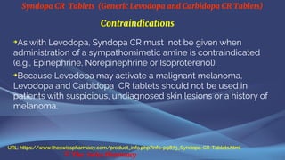 Syndopa CR Tablets (Generic Levodopa and Carbidopa CR Tablets) | PDF
