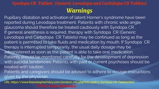 Syndopa CR Tablets (Generic Levodopa and Carbidopa CR Tablets) | PDF