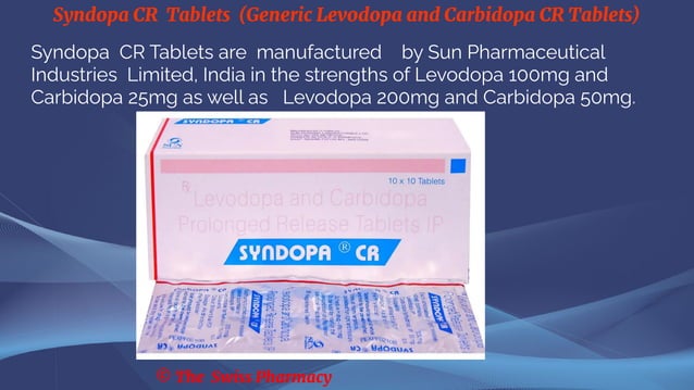 Syndopa CR Tablets (Generic Levodopa and Carbidopa CR Tablets) | PPT