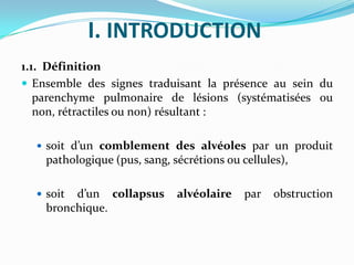 Syndrome de condensation pulmonaire | PPTX