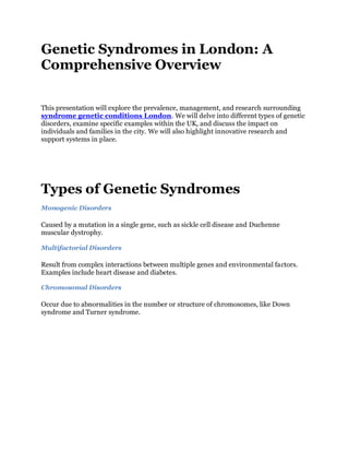 syndrome genetic conditions London Adelaide Children's Physio | PDF