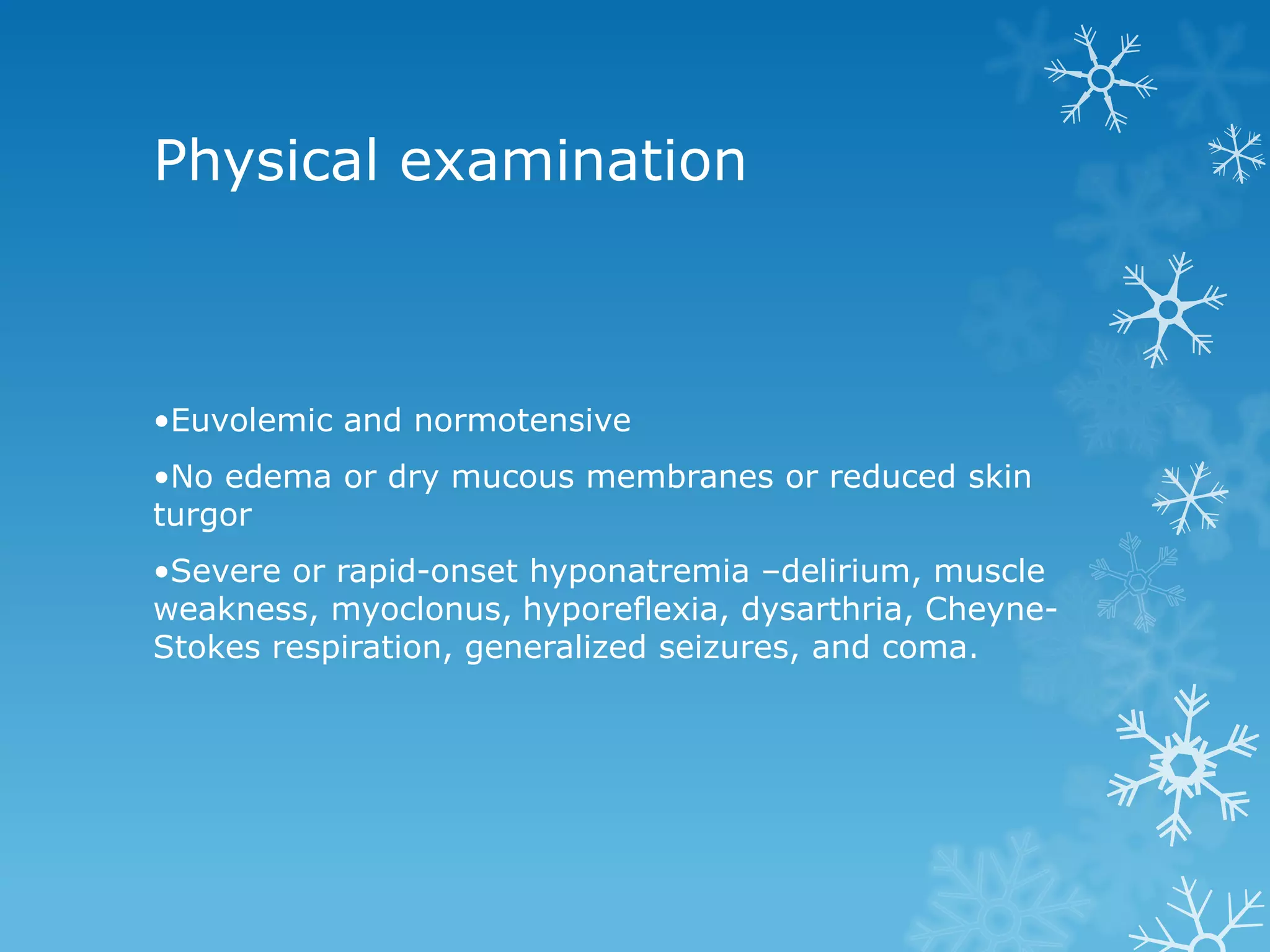 Syndrome of inappropriate anti diuretic hormone secretion (siadh) | PDF