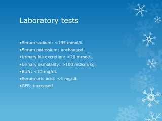 Syndrome of inappropriate anti diuretic hormone secretion (siadh) | PPT