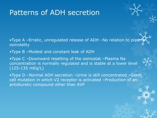 Syndrome of inappropriate anti diuretic hormone secretion (siadh) | PPT