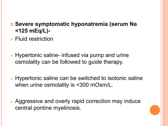 Syndrome of inappropriate antidiuretic hormone secretion | PPTX
