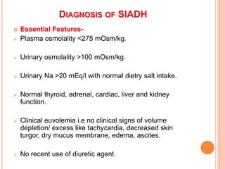 Syndrome of inappropriate antidiuretic hormone secretion | PPT