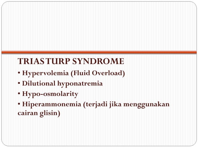 Syndrome resection transuretral (tur syndrom) | PPT