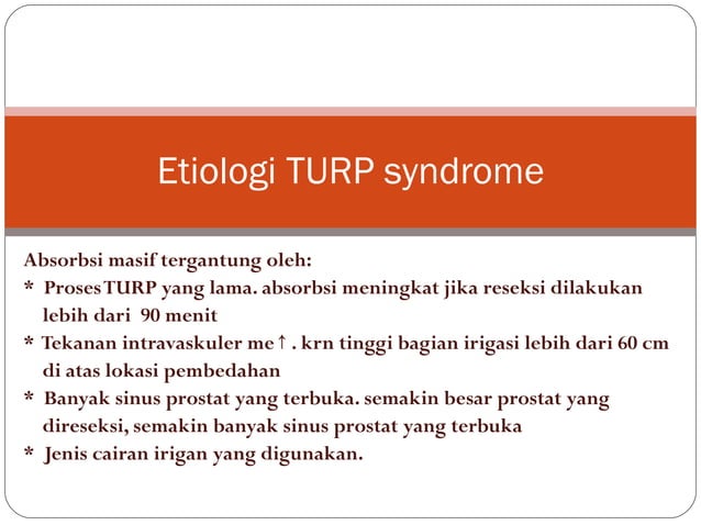 Syndrome resection transuretral (tur syndrom) | PPT
