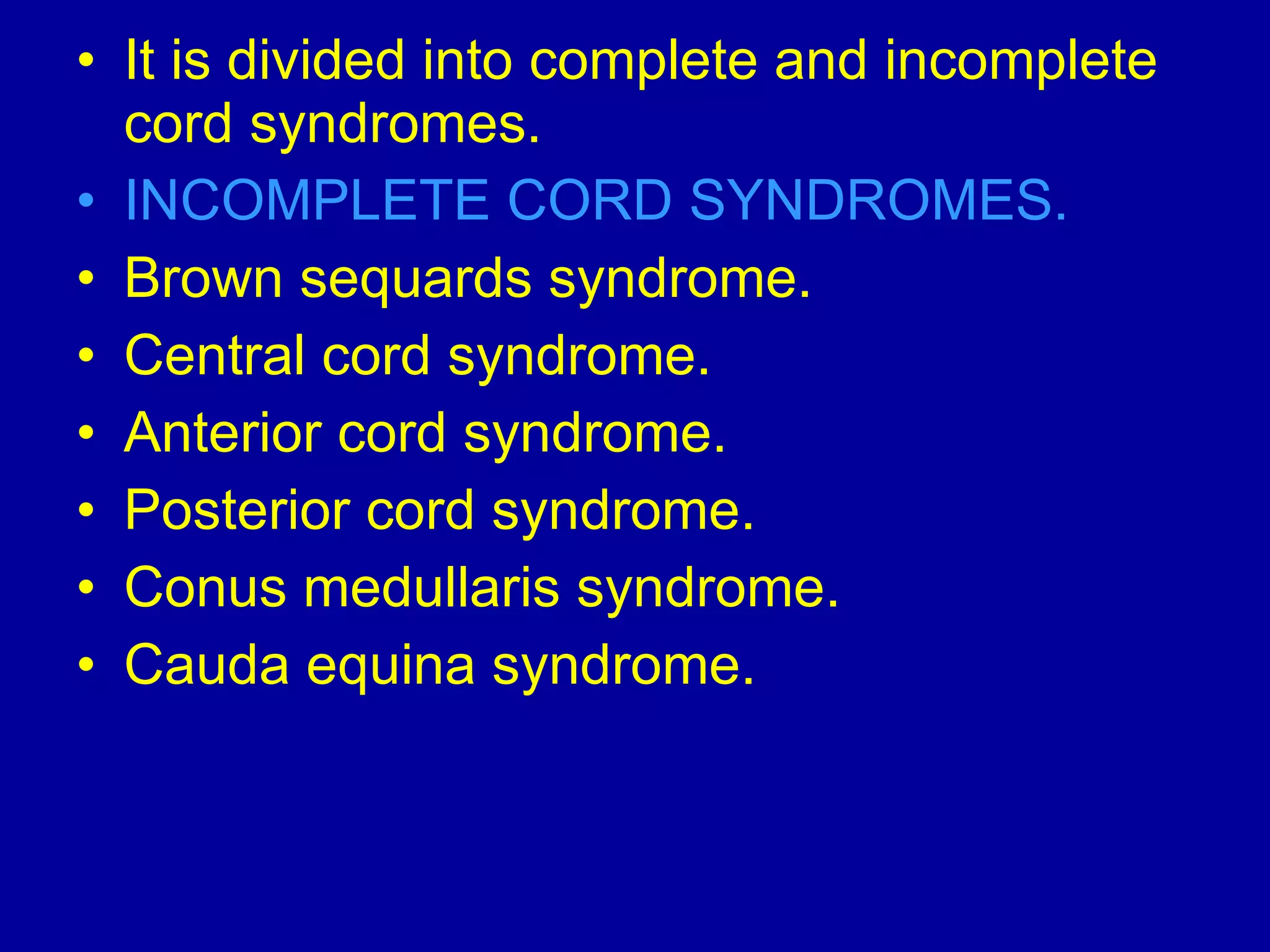 Syndromes Of Spinal Cord | PPT