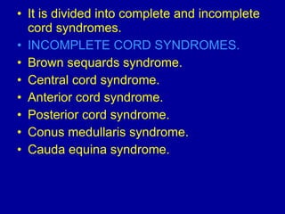 Syndromes Of Spinal Cord | PPT | Free Download