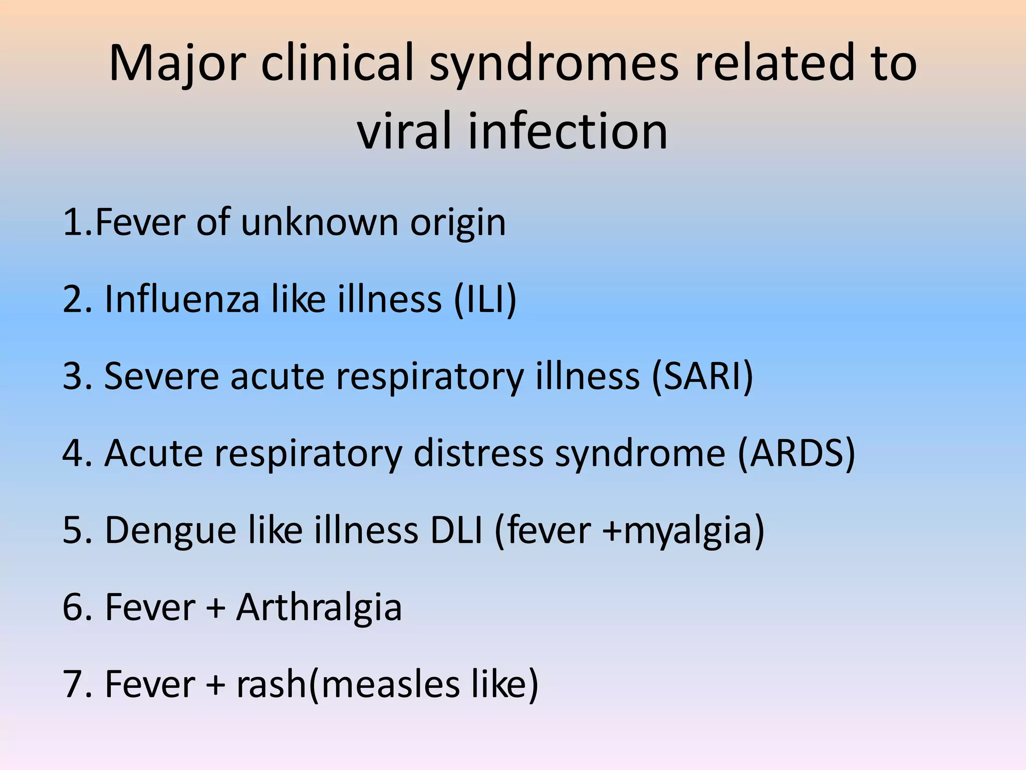 Syndromic approach in diagnostic virology | PPTX