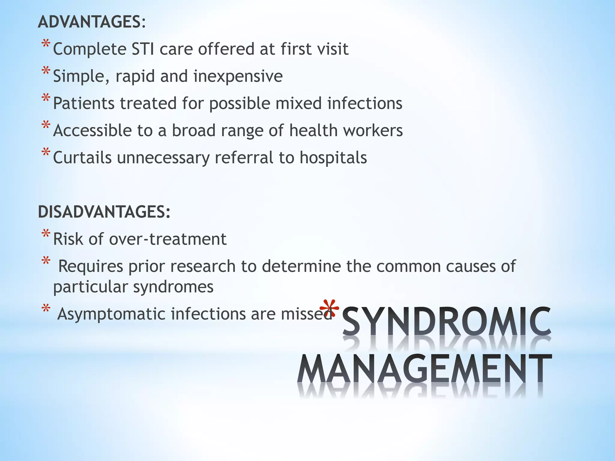 Syndromic management of sexually transmitted disease | PPTX