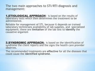 Syndromic management of sexually transmitted disease | PPTX