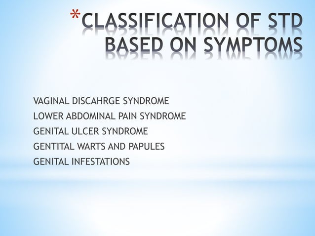 Syndromic management of sexually transmitted disease | PPTX