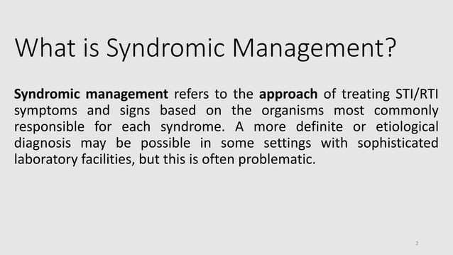 Syndromic management of sti's | PPTX | Sexual Conditions | Sexual Health