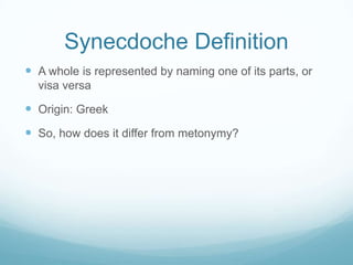 Synecdoche and metonymy real | PPTX