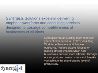 Synergist corp profile | PPTX