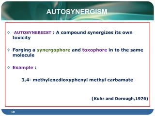 Role of Synergists in Resistance Management | PPTX