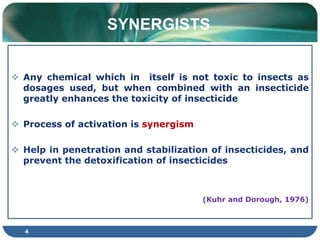 Role of Synergists in Resistance Management | PPTX