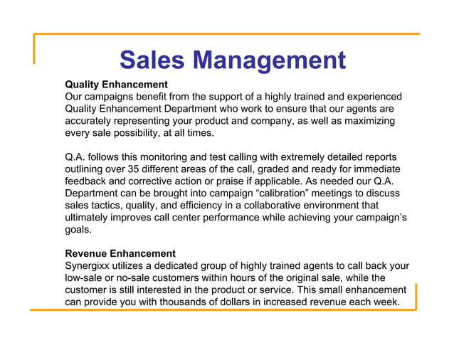 Synergixx Telemarketing Overview | PPT