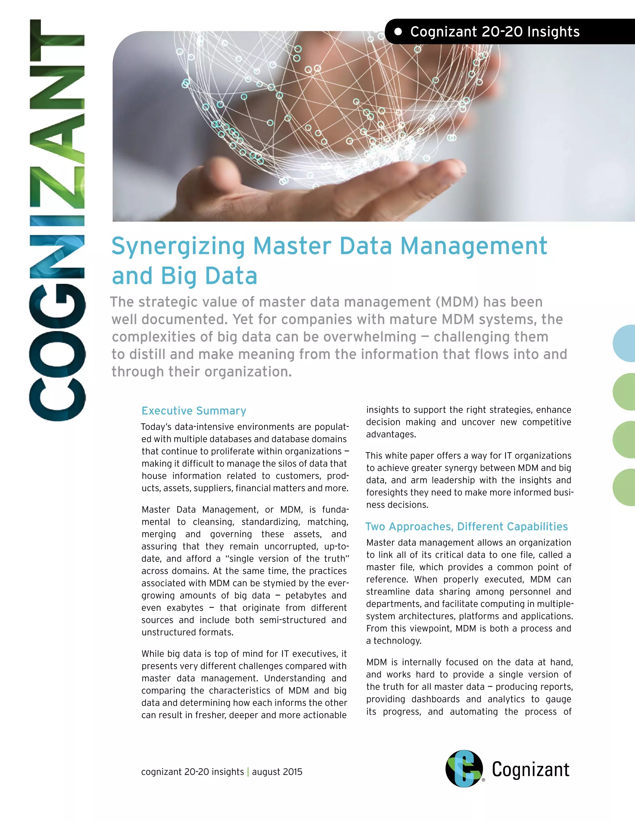 Synergizing Master Data Management and Big Data | PDF Synergizing Master Data Management and Big Data | PDF