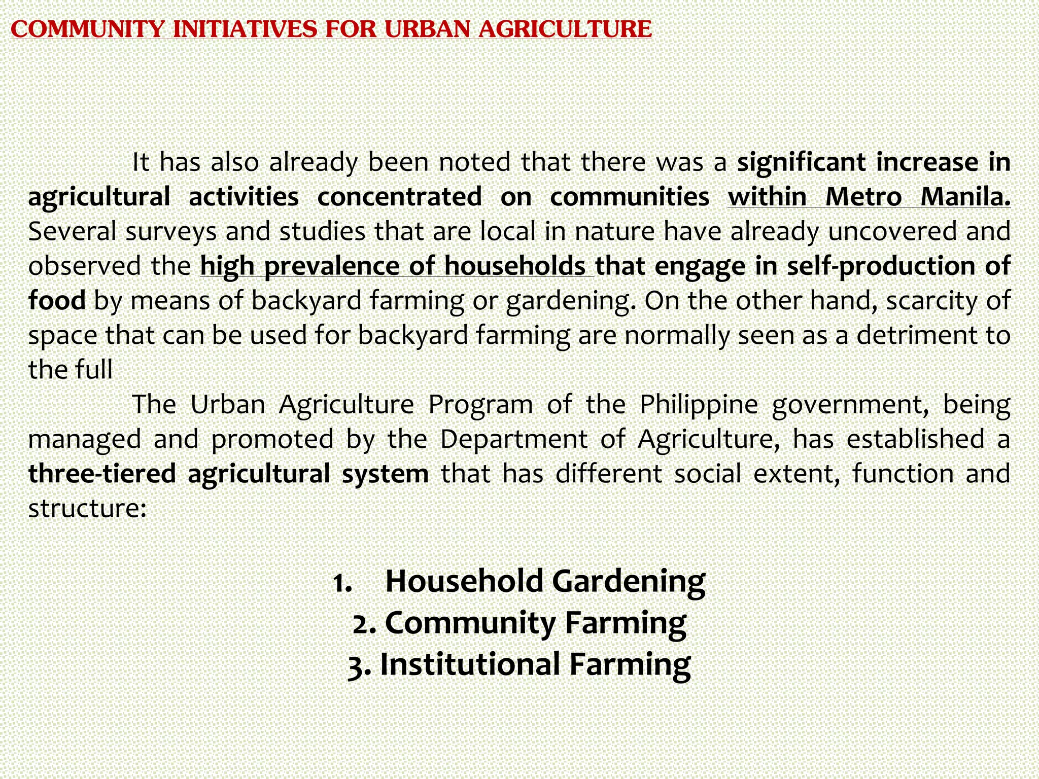 Synergizing urban agriculture with open space requirements for public ...