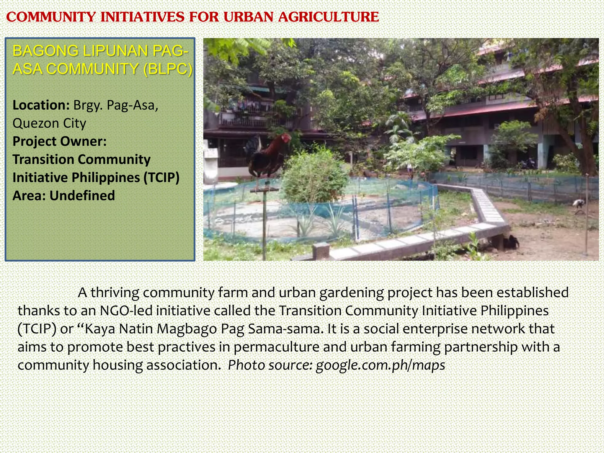 Synergizing urban agriculture with open space requirements for public ...