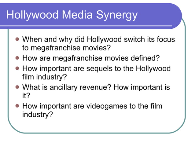 Synergy in the Film Industry | PPT | Soundtracks, TV and Showtunes | Music