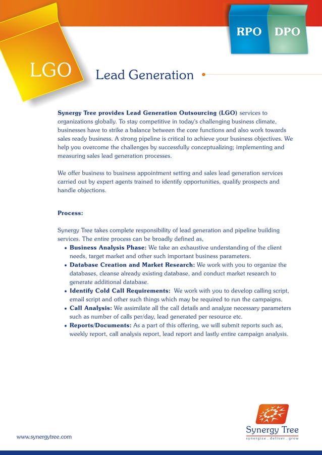 Synergy Tree Company Profile | PPT