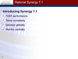 What's new in Rational Synergy 7.1 | PPT | Computing | Technology ...