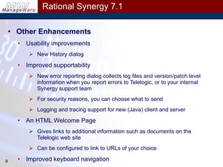 What's new in Rational Synergy 7.1 | PPT | Computing | Technology ...