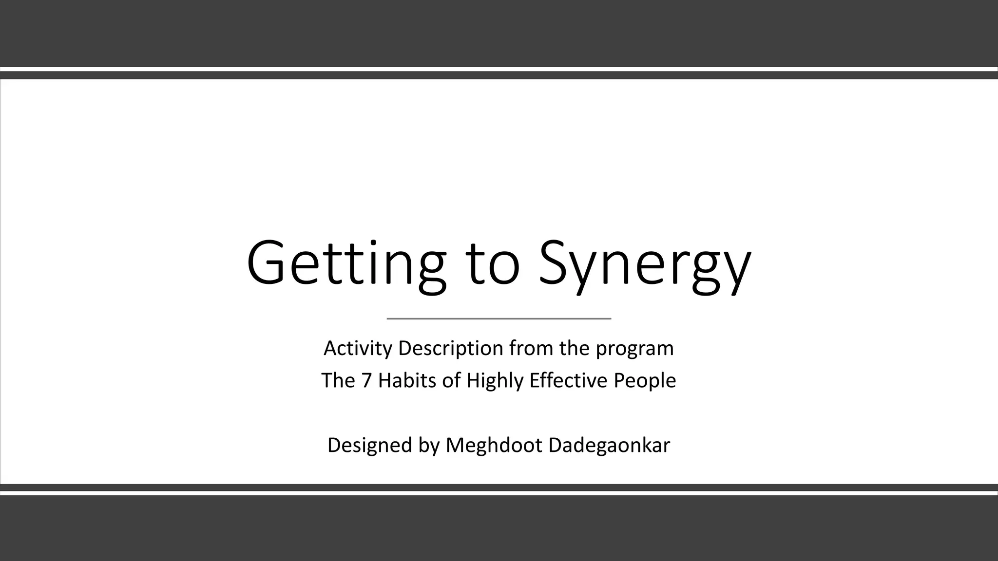 Synergy exercise | PPTX