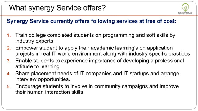 Synergy service slide share | PPT