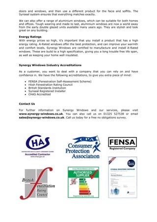 Synergy Windows | PDF