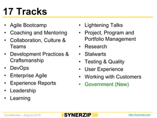 Agile2015 Conference Highlights by Synerzip | PPTX