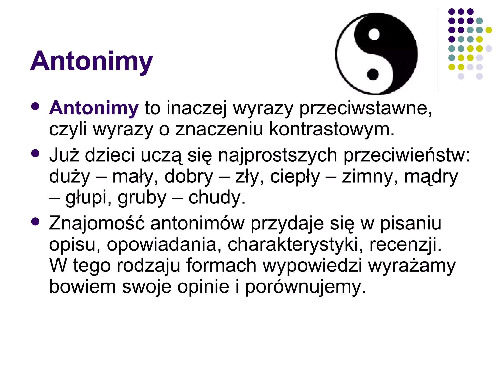 Synonimy Antonimy Neologizmy Etc | PPS