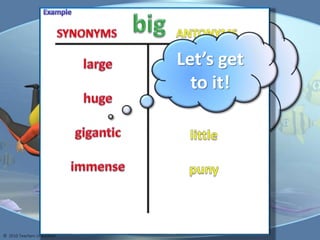 Diving Deep for Synonyms and Antonyms | PPT
