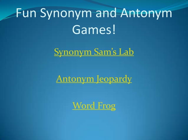 Synonym and Antonym PowerPoint | PPTX