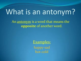 Synonym and Antonym PowerPoint | PPTX