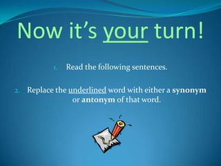 Synonym and Antonym PowerPoint | PPTX