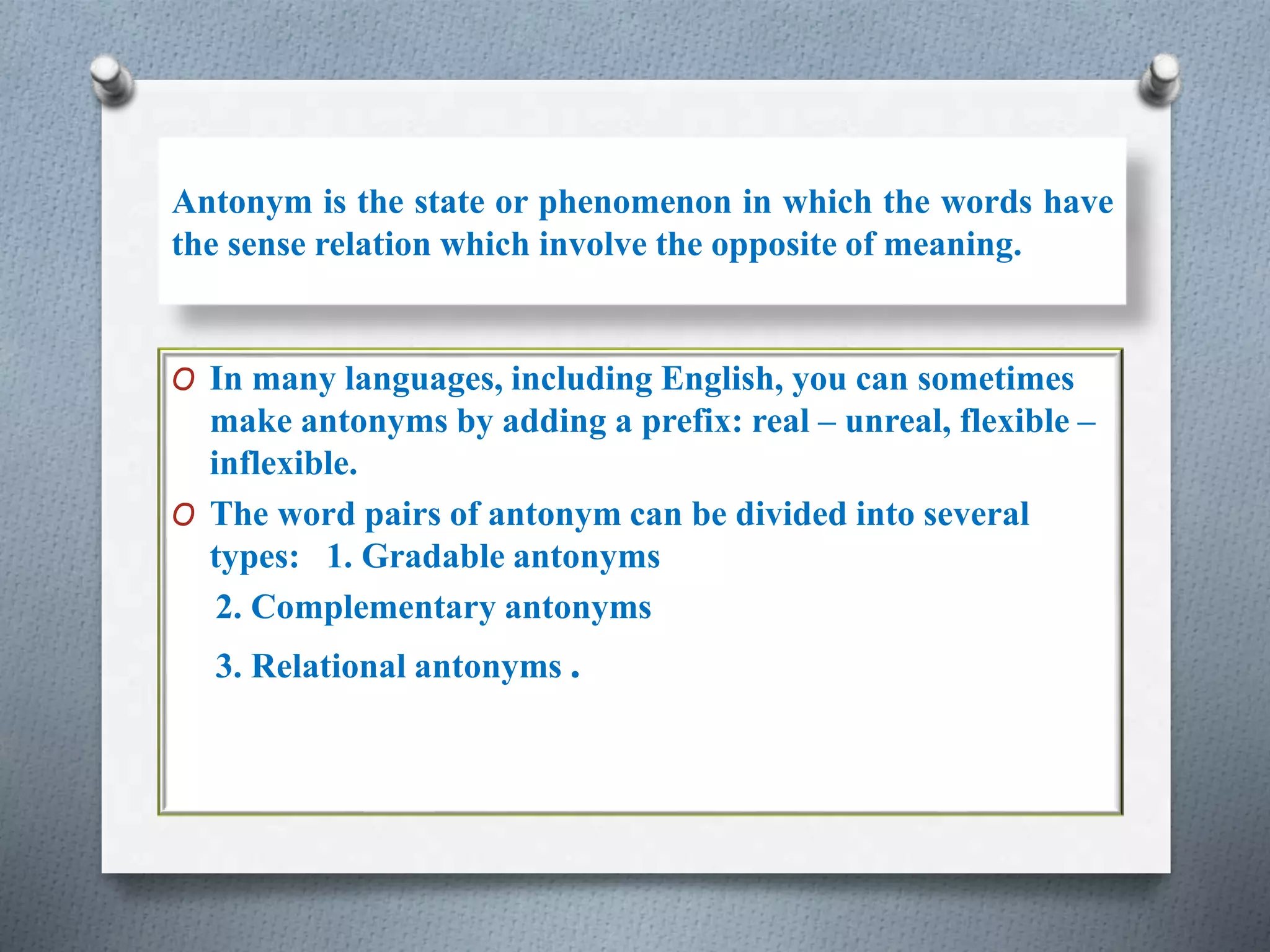 Synonym, Antonym, and Hyponym | PPTX