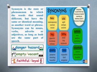Synonym, Antonym, and Hyponym | PPTX