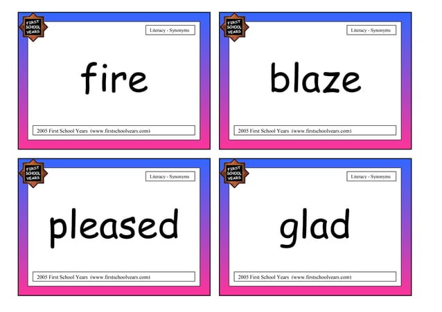 Synonym flashcards (set 2) | PPT