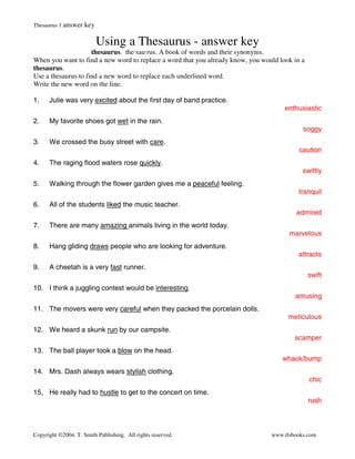 Synonym Practice | PDF