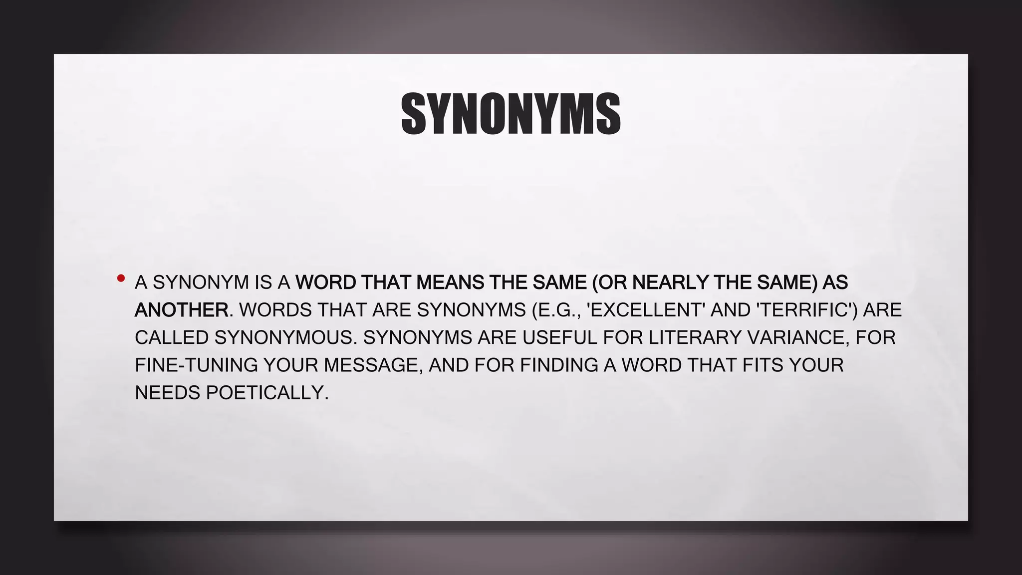 Synonyms | PPT