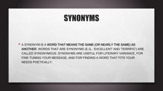 Synonyms | PPT