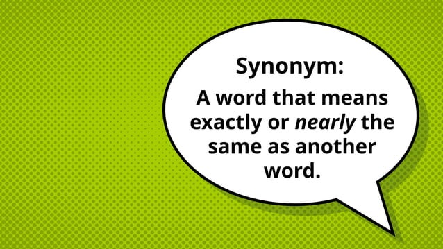 Synonym Lesson for Third & Fourth Grade Students | PPT