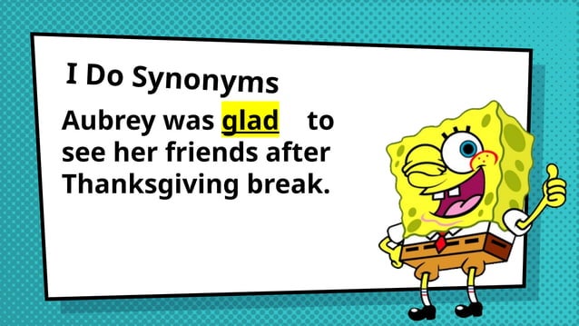Synonym Lesson for Third & Fourth Grade Students | PPT