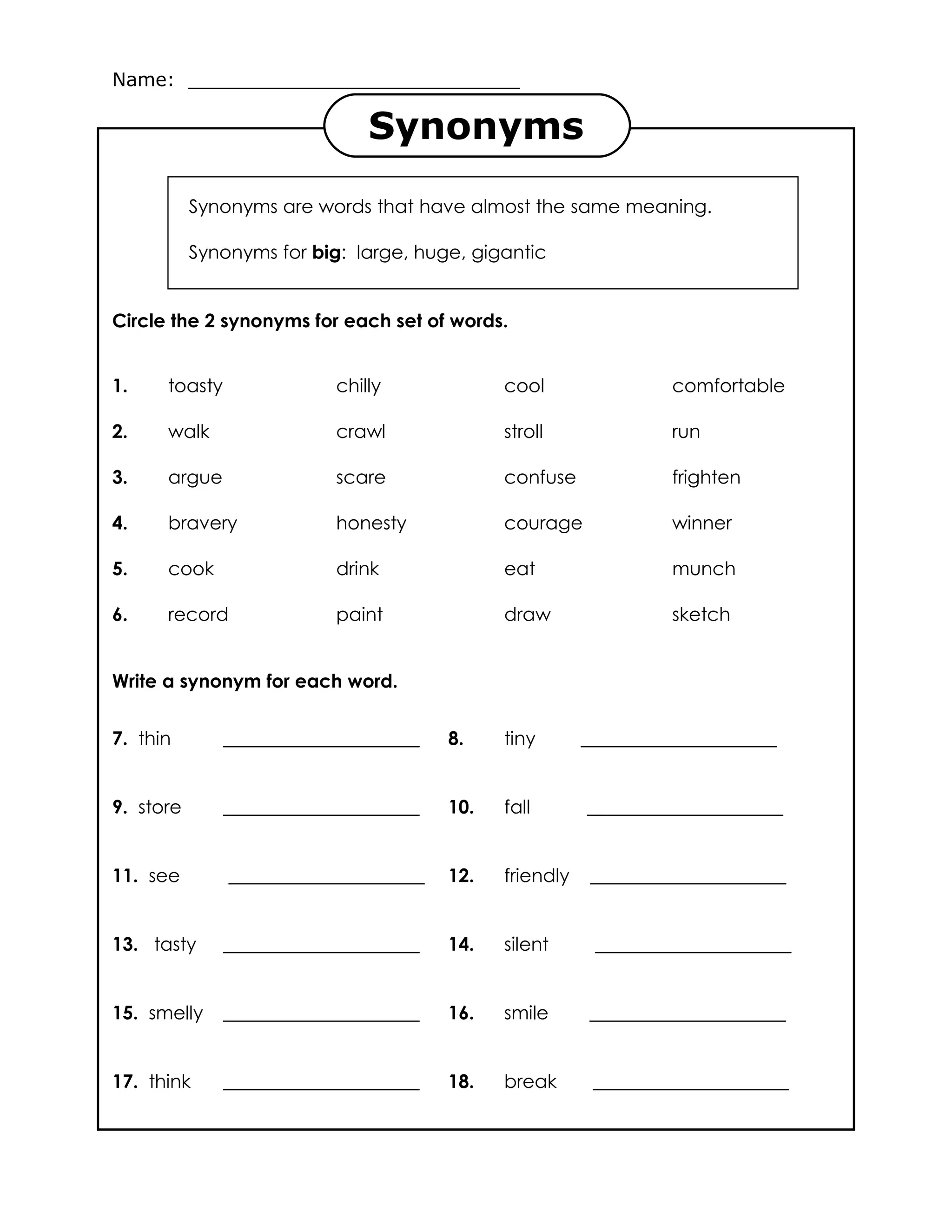 Synonyms 3-student | PDF