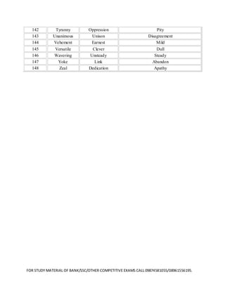 Synonyms antonyms by das sir (08961556195) | PDF